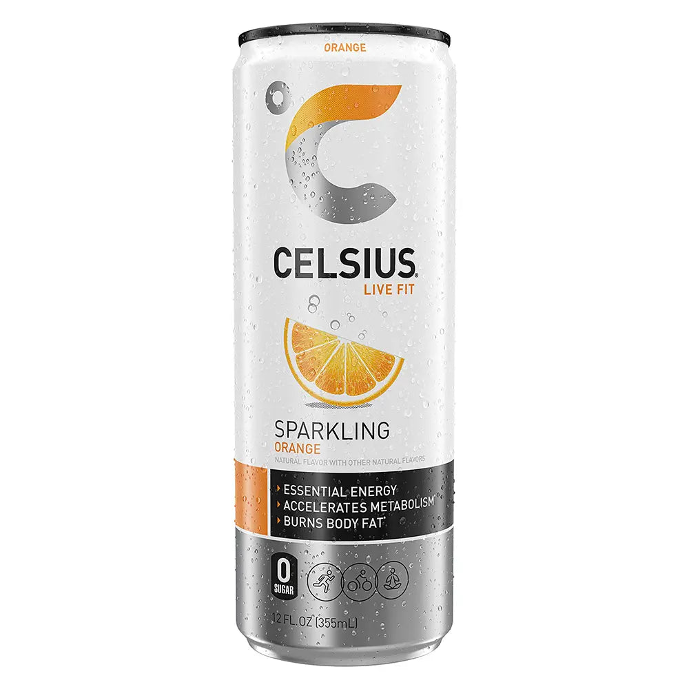 Celsius Sparkling Orange Energy Drink 12 x 355 ml — Bulk Mart