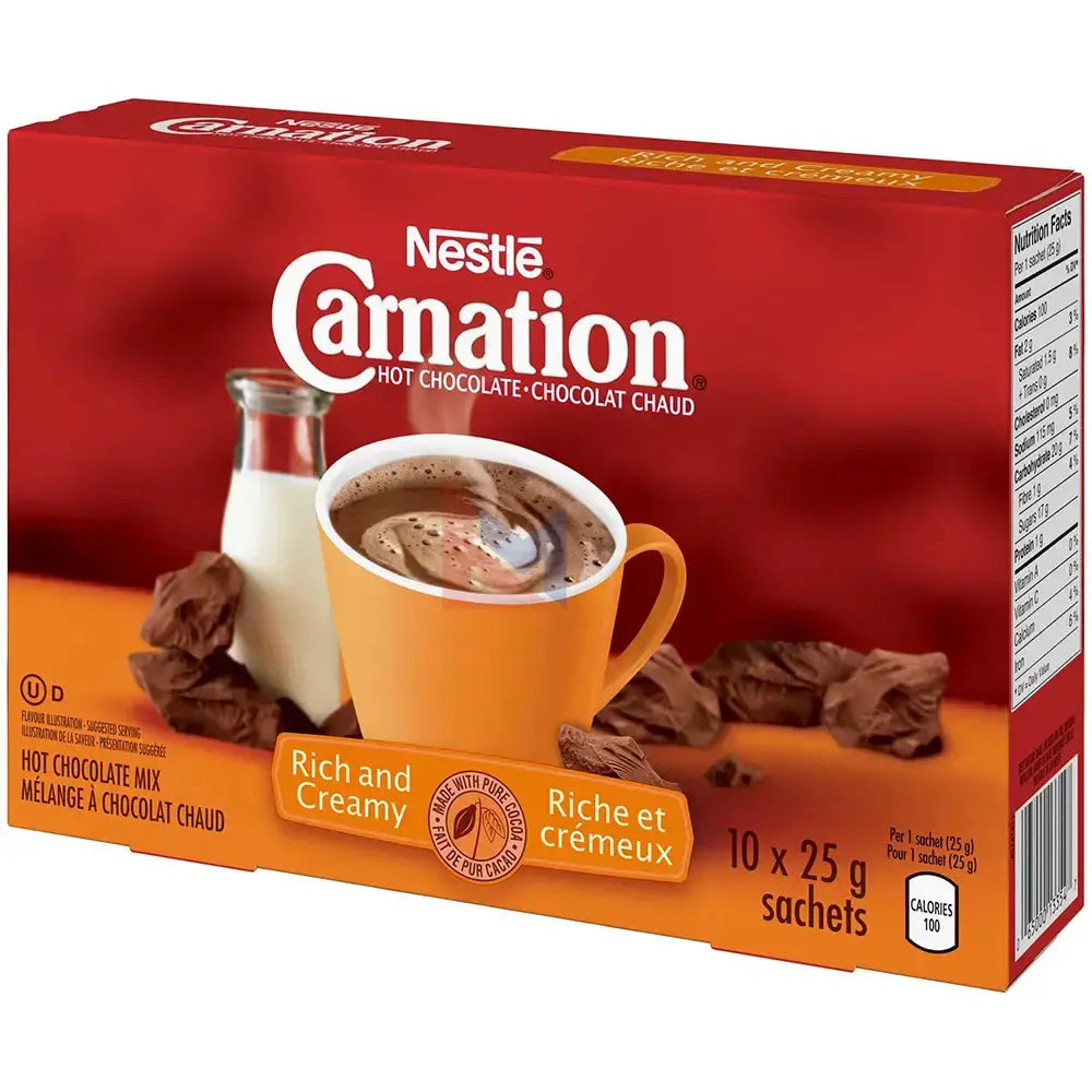 Nestle Carnation Rich & Creamy Hot Chocolate 10 x 25 g, Supplier Canada ...