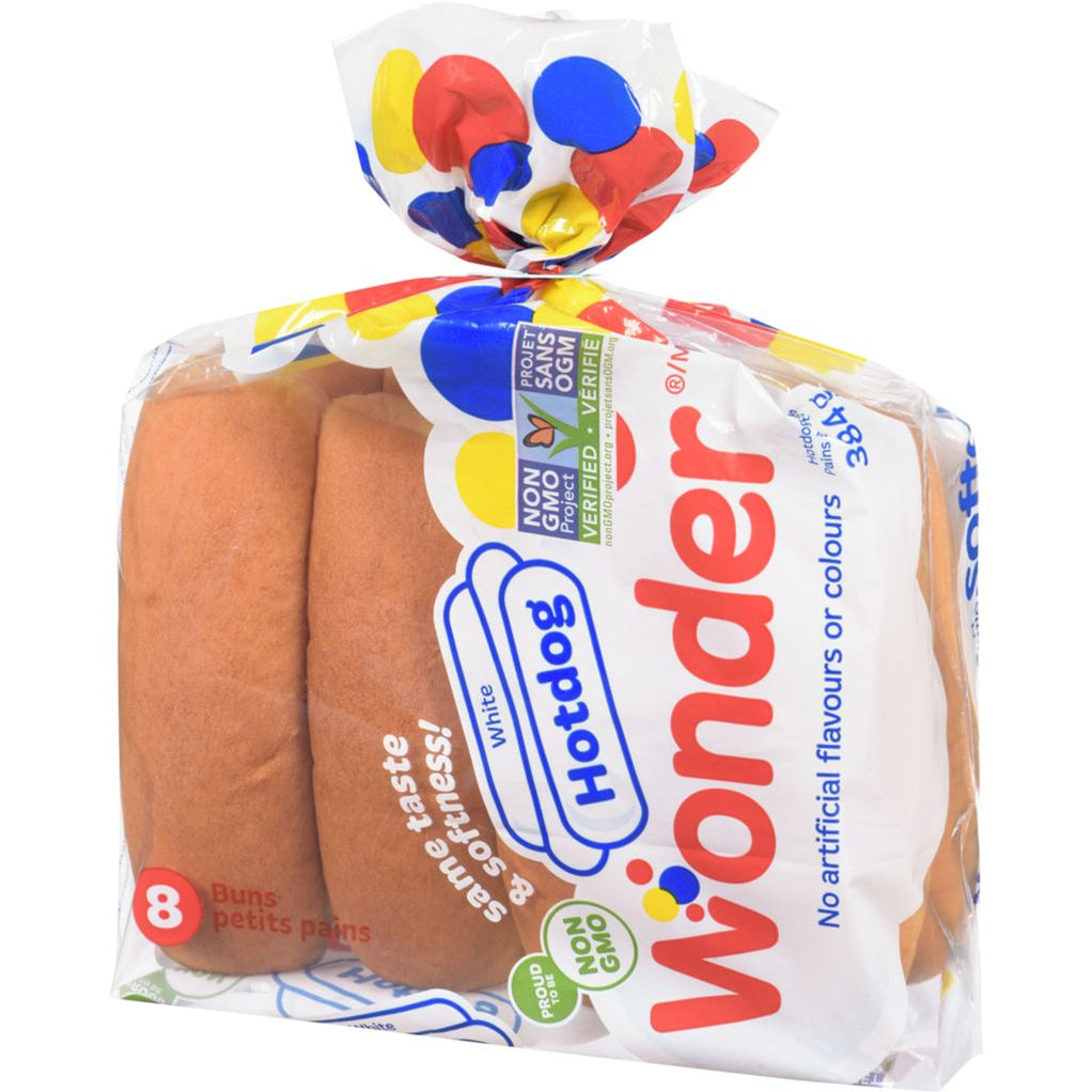 White Hotdog Buns 8/Pack Wonder Wholesale Breads And Buns — Bulk Mart